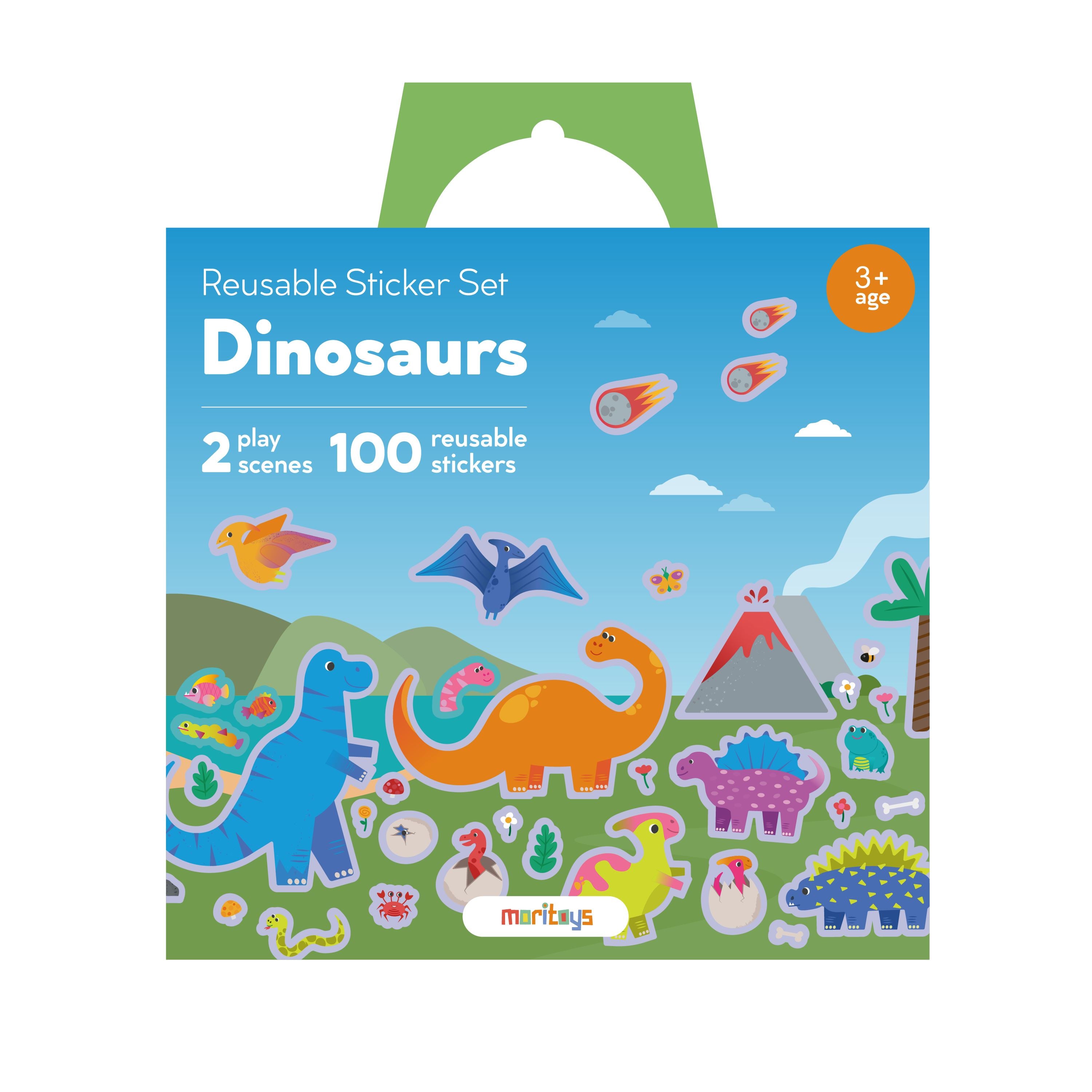 Reusable Sticker Set: Dinosaurs - Tak Çıkar Çıkartma Oyunu – moritoys
